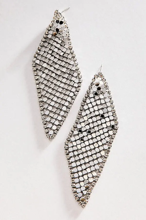 Anthropologie Border Chamail Drop Earrgs - Silver