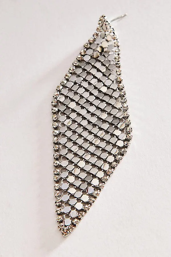Anthropologie Border Chamail Drop Earrgs - Silver