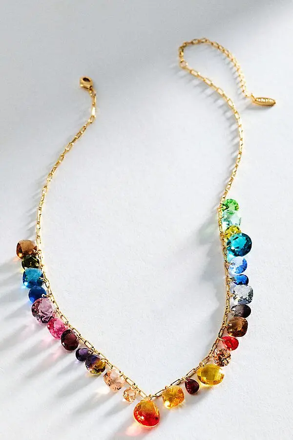 Anthropologie Floatg Crystal Necklace - Multi