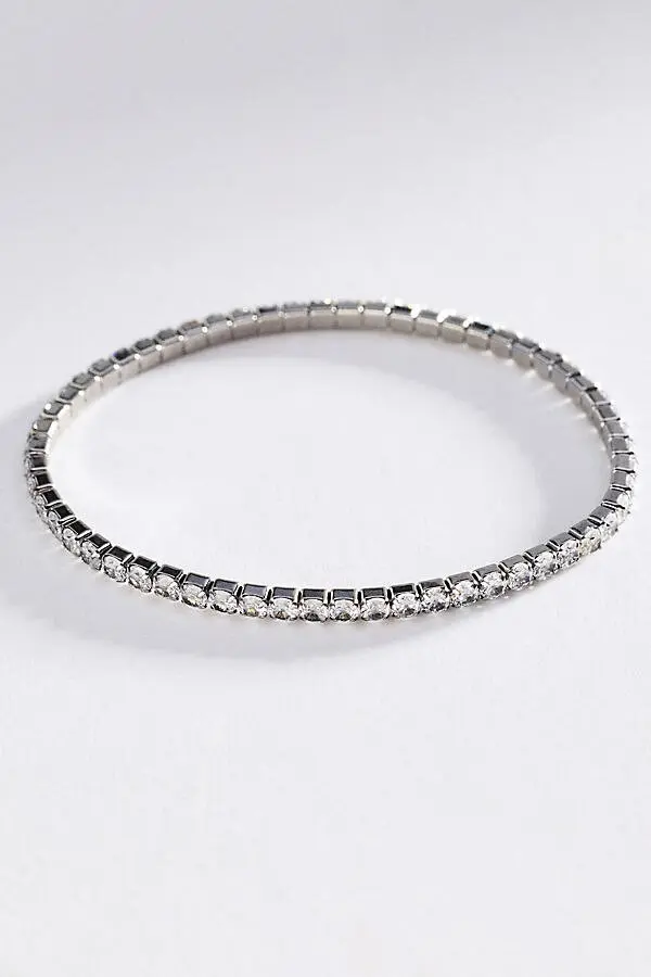 Anthropologie Tennis Stretch Bracelet - Silver