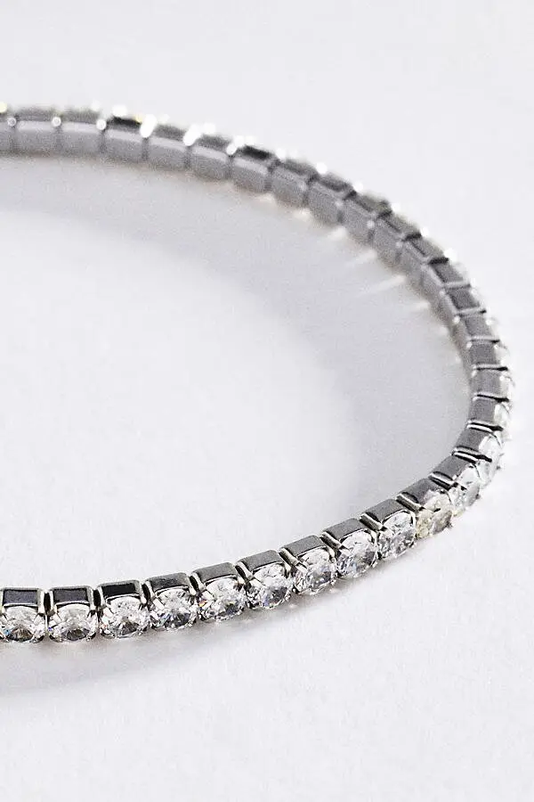Anthropologie Tennis Stretch Bracelet - Silver