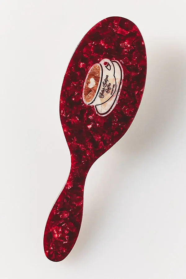 SOLAR ECLIPSE Handpated Acetate Hair Brush - Pink Pattern