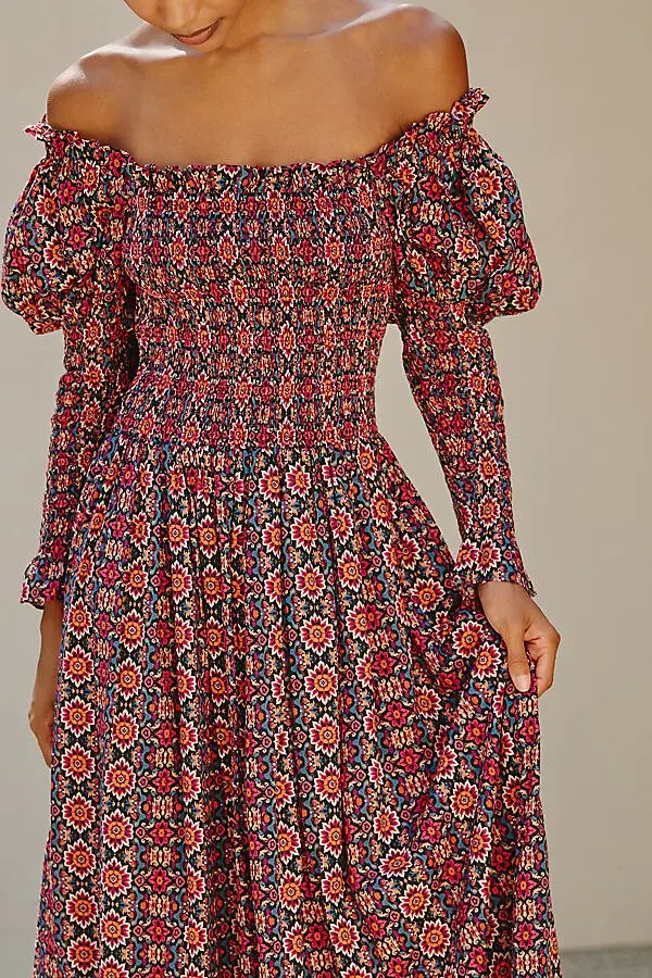 RO'S GARDEN Jocelyn 100% Cotton Midi Dress