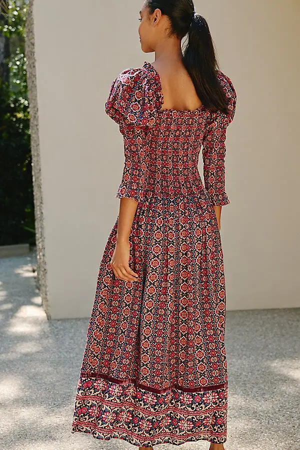 RO'S GARDEN Jocelyn 100% Cotton Midi Dress