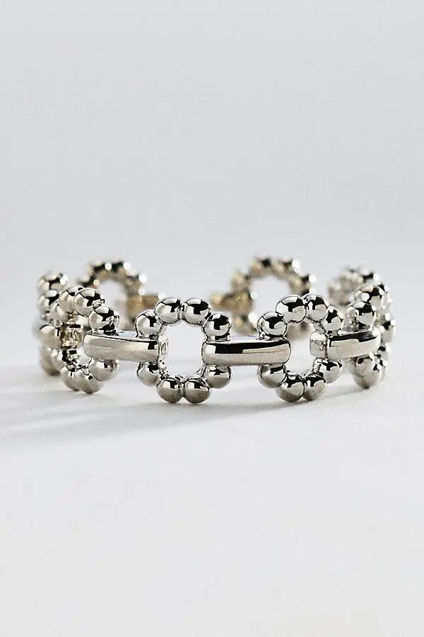 Anthropologie Circle Lk Cha Stackg Rg - Silver