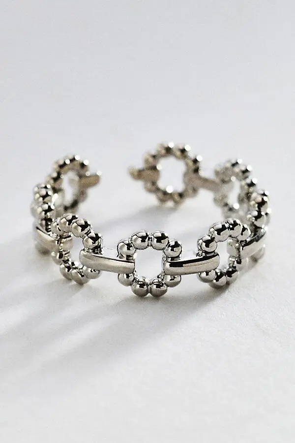 Anthropologie Circle Lk Cha Stackg Rg - Silver