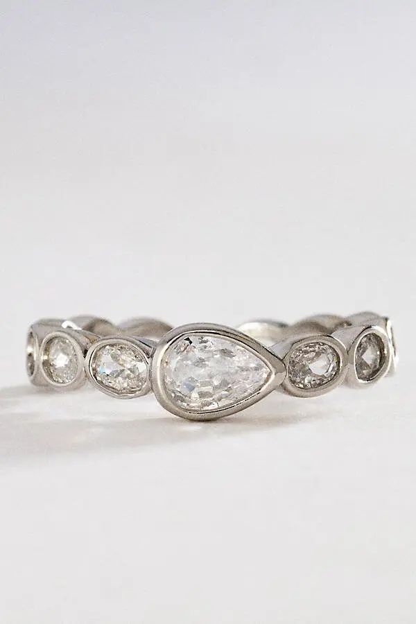 Anthropologie Bezel Crystal Rg - Silver