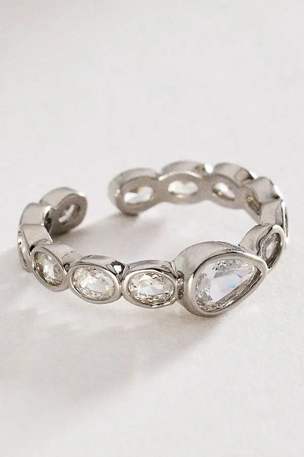 Anthropologie Bezel Crystal Rg - Silver