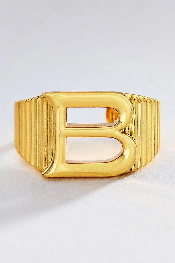 LUV AJ Itial Rige Signet Rg - B