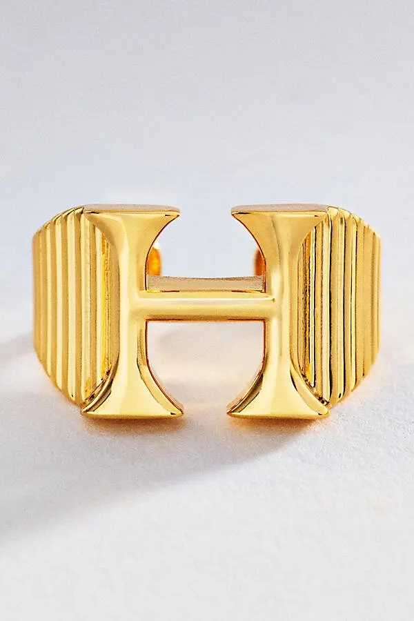 LUV AJ Itial Rige Signet Rg - H
