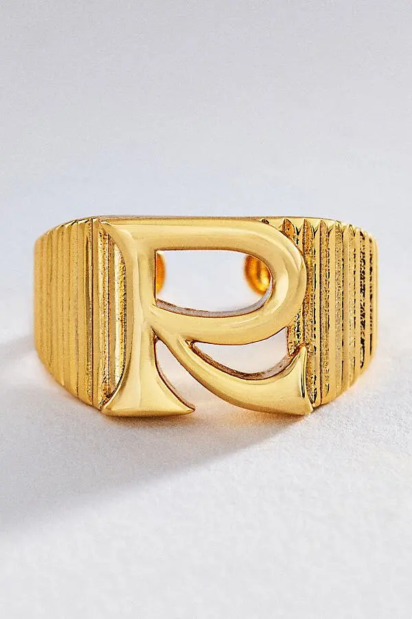 LUV AJ Itial Rige Signet Rg - R