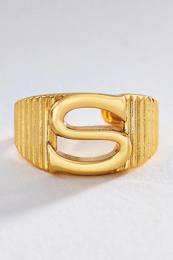 LUV AJ Itial Rige Signet Rg - S