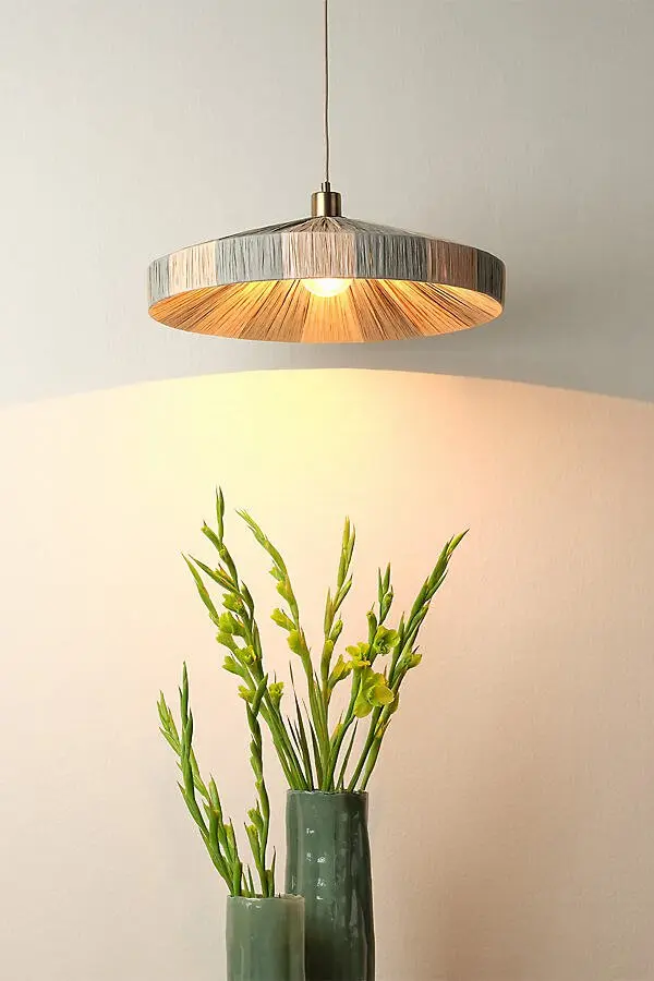 Anthropologie Parasol Tropical Color Block Raffia Pendant - Small
