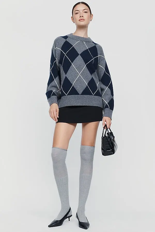 Anthropologie Over-the-knee Ribbed Socks - Grey