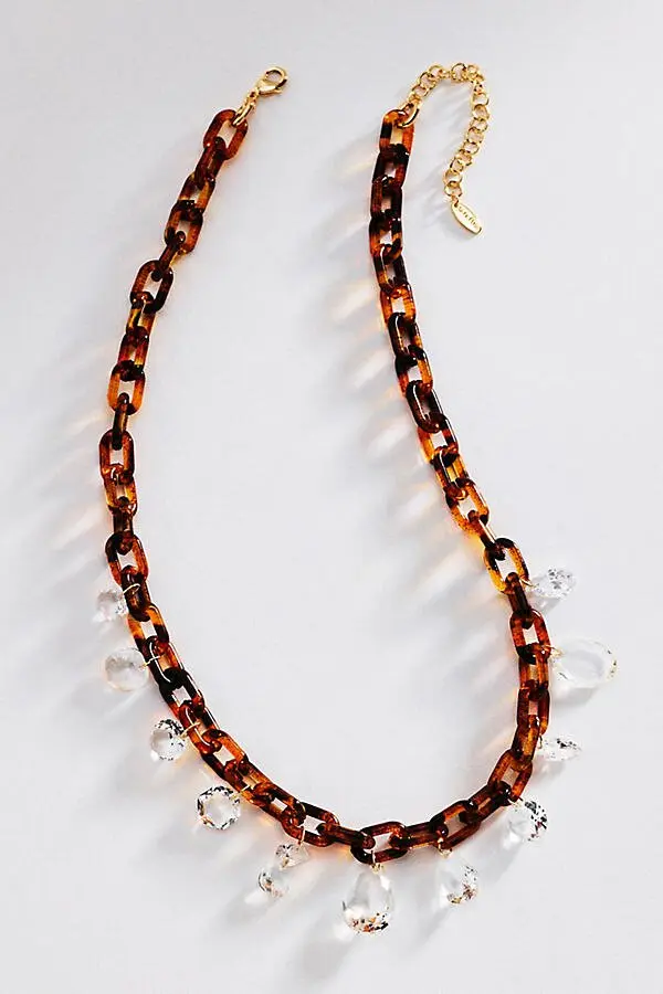 Anthropologie Crystal Res Cha Lk Necklace