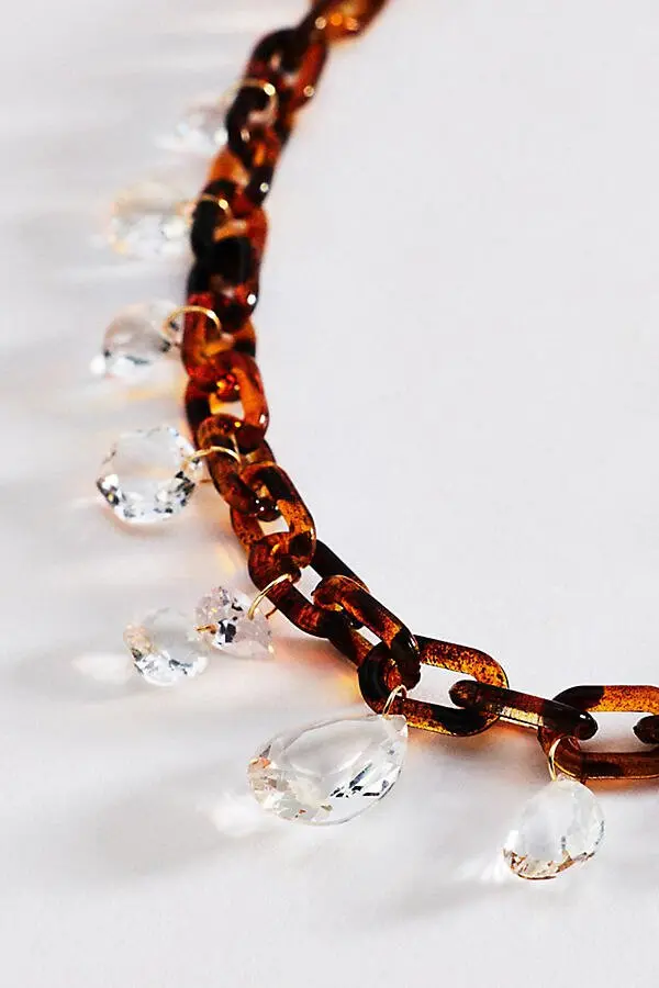 Anthropologie Crystal Res Cha Lk Necklace