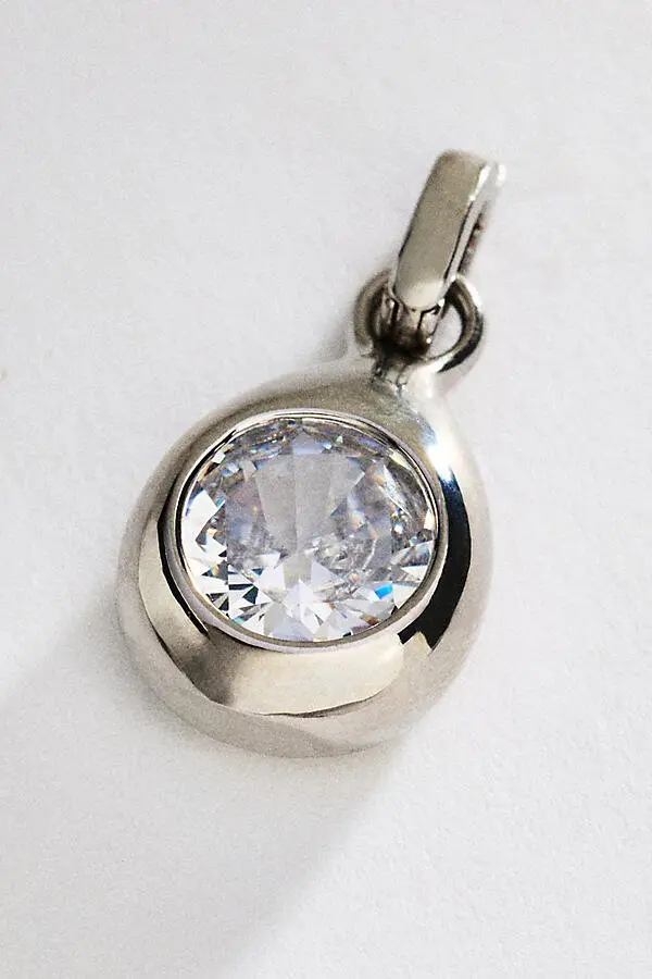 Anthropologie Circle Bezel Charm - Silver
