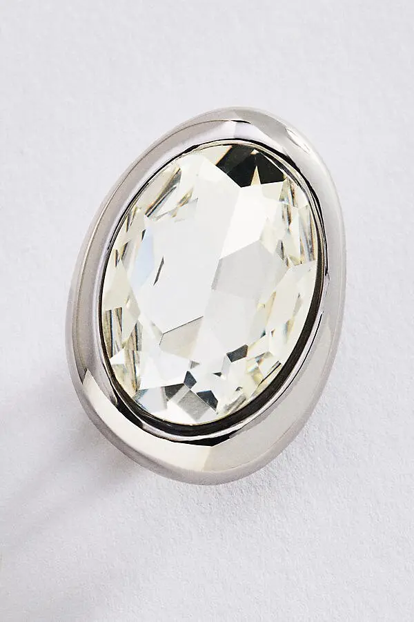 Anthropologie Overd Crystal Earrgs - Silver