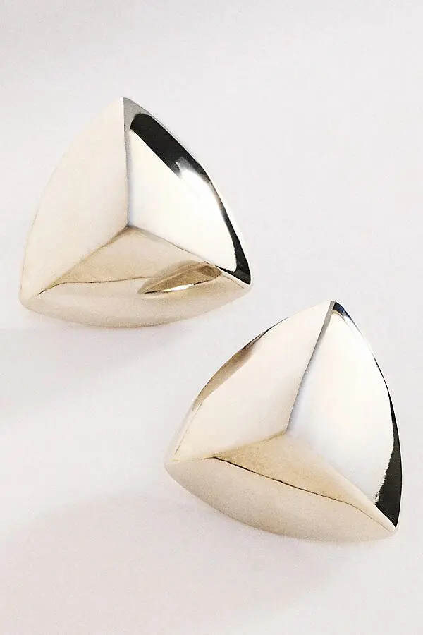 Anthropologie Geometric Triangle Earrgs - Silver