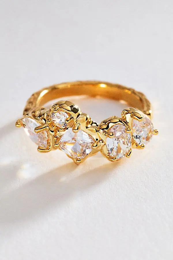 Anthropologie Organic Crystal Rg - Gold