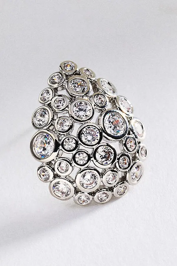 Anthropologie Encrusted Pear Earrgs - Silver