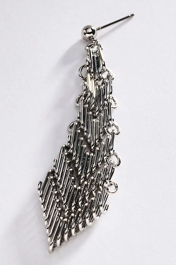 Anthropologie Woven Metal Drop Earrgs - Silver