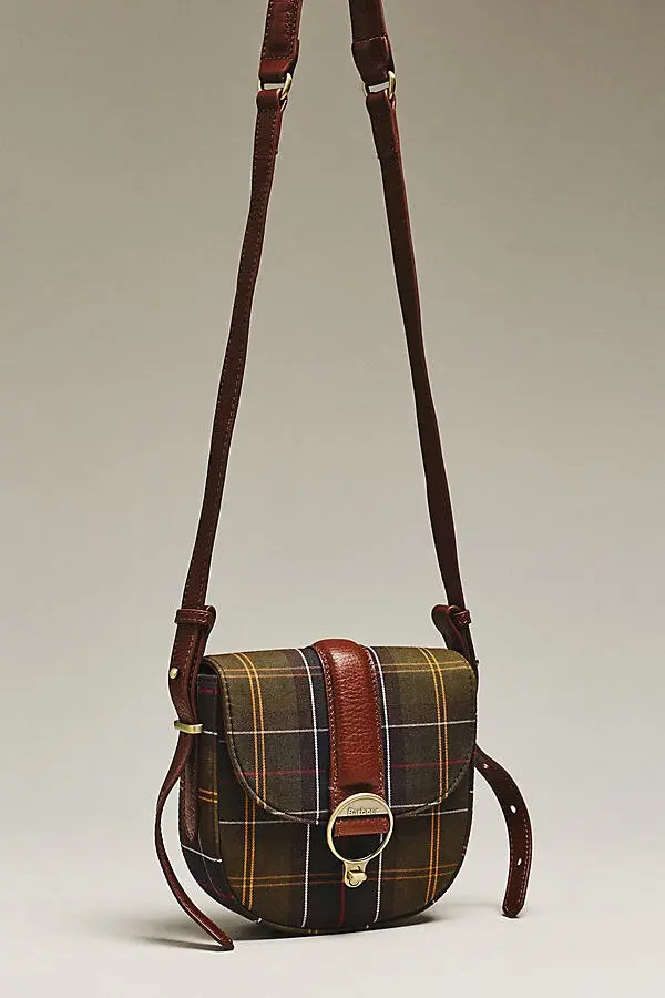 Barbour Elm Tartan Crossbody Bag - Green Pattern