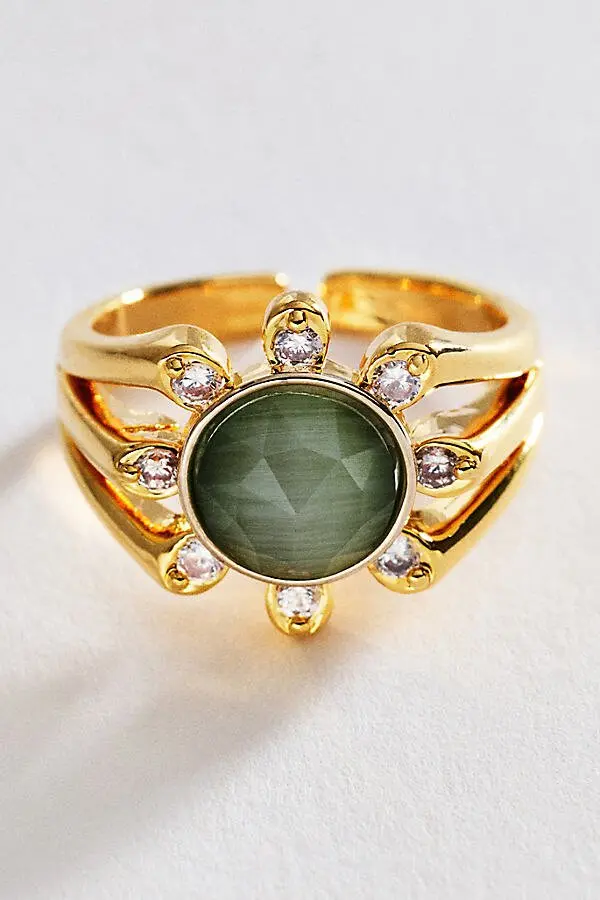 Anthropologie Burst Cocktail Rg - Mint