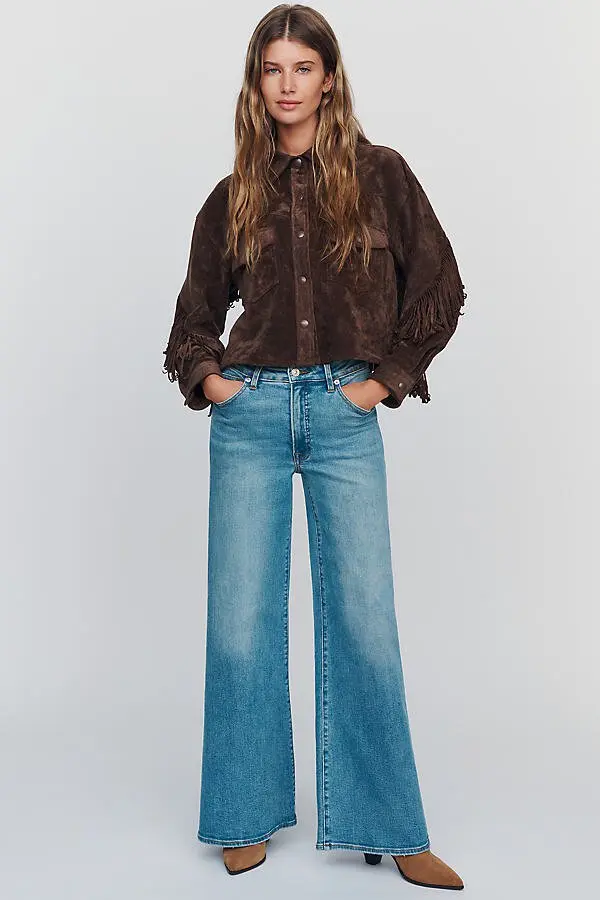 Good American High Rise Wide Leg Palazzo Jeans