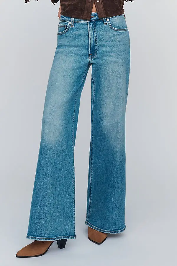 Good American High Rise Wide Leg Palazzo Jeans