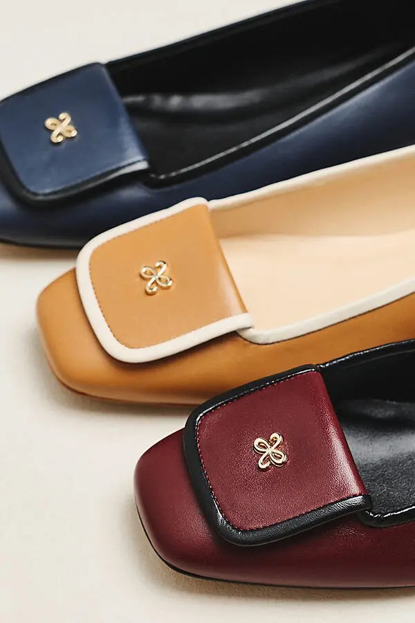 Maeve Foldover Flats - Tan