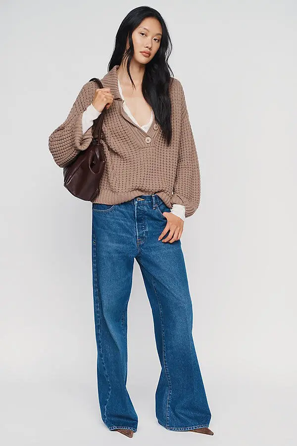Good American Vtage Low-rise Wide-leg Jeans