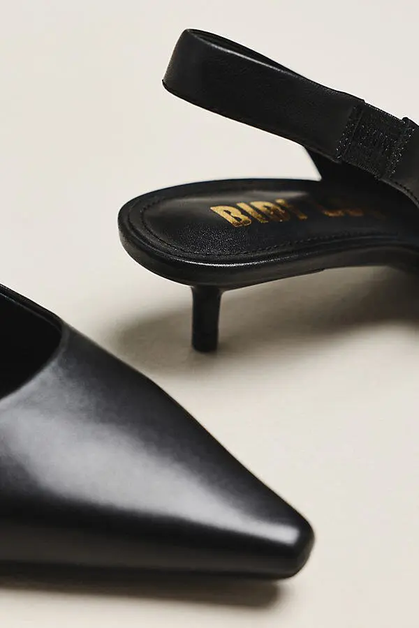 BIBI LOU Helmut Leather Kitten Heels - Black