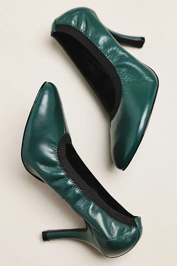Maeve Sock Pump Heels - Olive