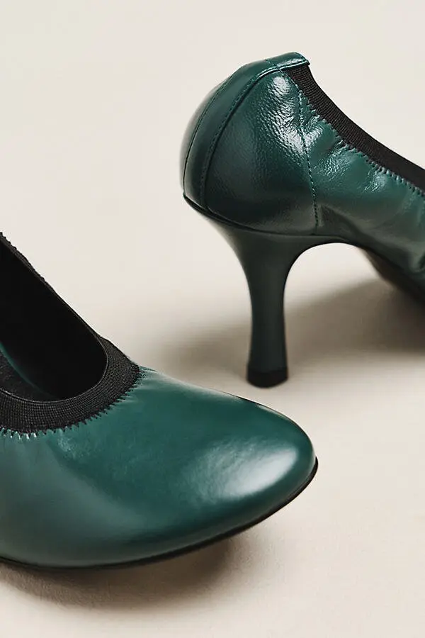 Maeve Sock Pump Heels - Olive