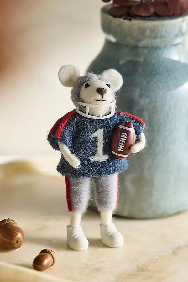 TERRAIN Football Mouse Felt Critter - Navy