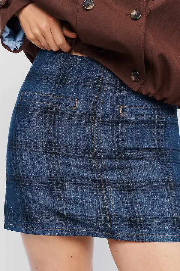 THE TINY BIG SISTER Len Cotton Denim Mi Skirt