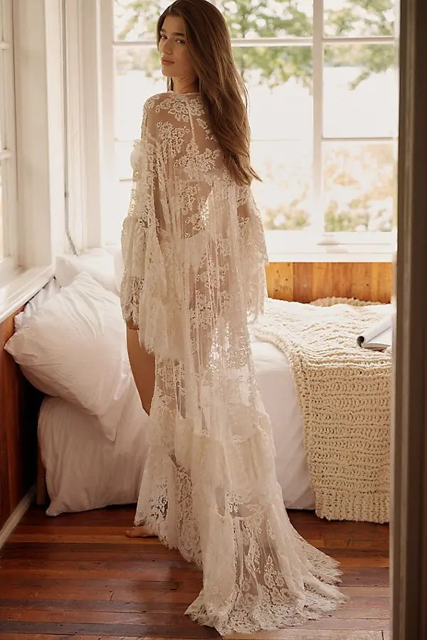 HOMEBODII Peyton Maxi Lace Robe