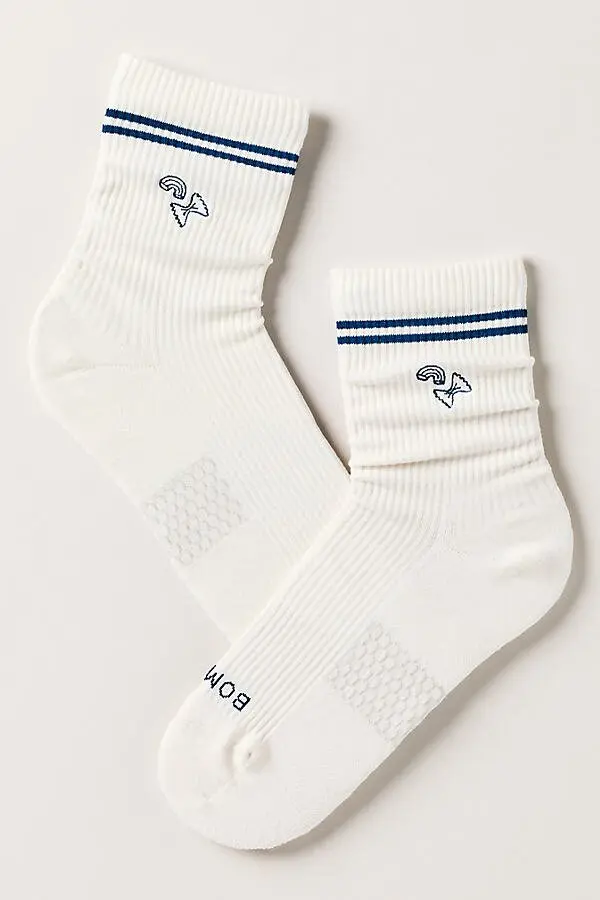BOMBAS Embroidered Crew Socks - Pasta