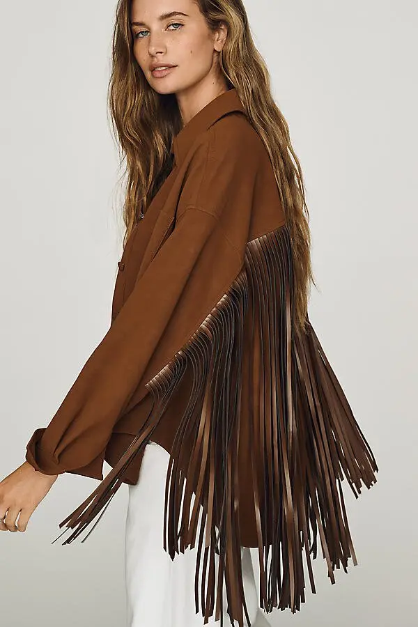 SIEMPRE Faux Suede Frge Buttondown Shirt