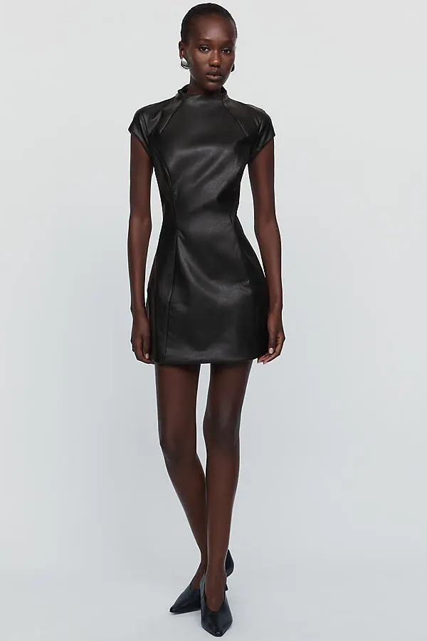 Bardot Delphie Faux Leather Mi Dress