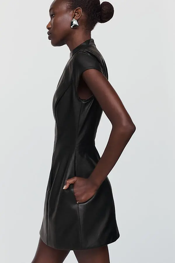 Bardot Delphie Faux Leather Mi Dress