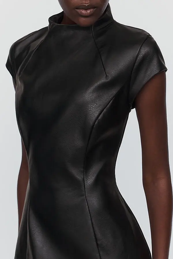 Bardot Delphie Faux Leather Mi Dress