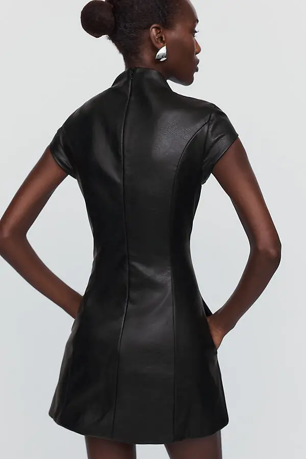 Bardot Delphie Faux Leather Mi Dress
