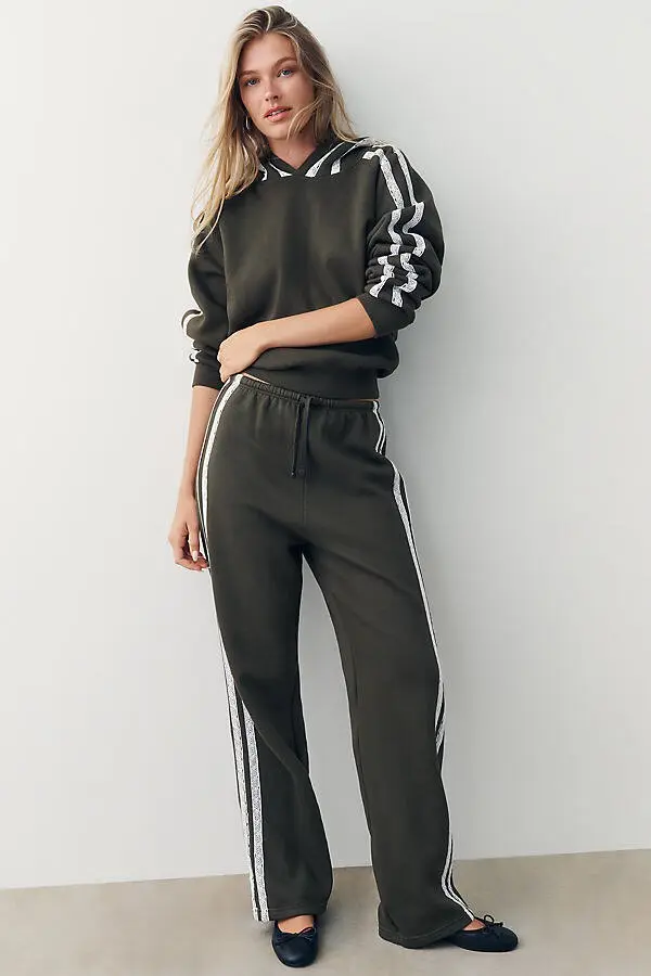 Sundry 100% Cotton Long-sleeve Cropped Hoodie - Dark Olive