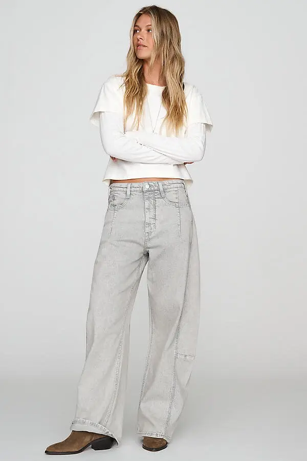PILCRO Heritage Curve High Rise Barrel Leg Jeans