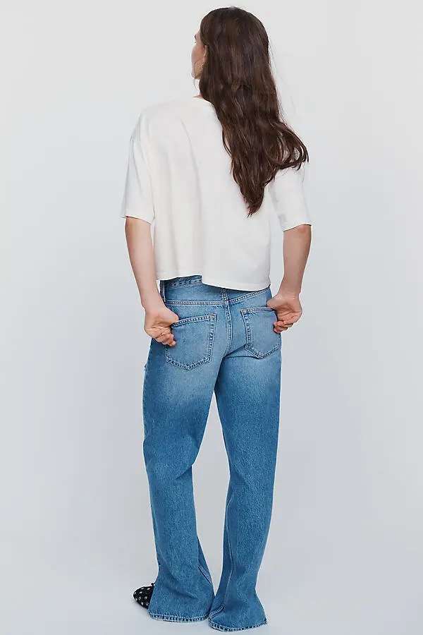 ANINE BING Johnny 100% Cotton Cropped Tee