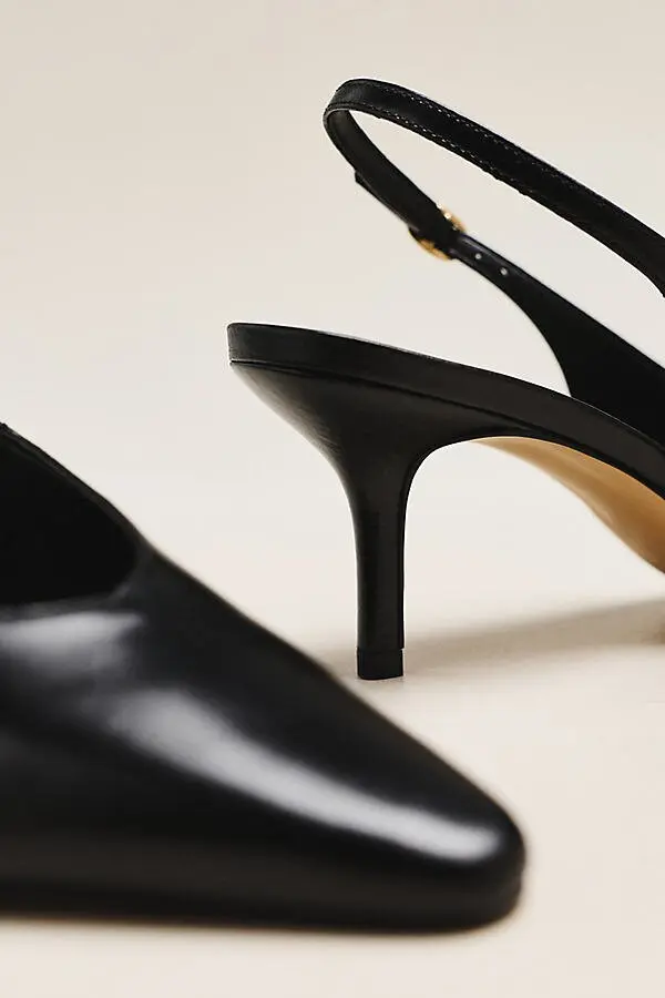 Maeve Slgback Kitten Heels - Black