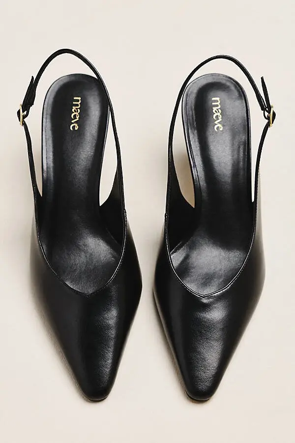 Maeve Slgback Kitten Heels - Black