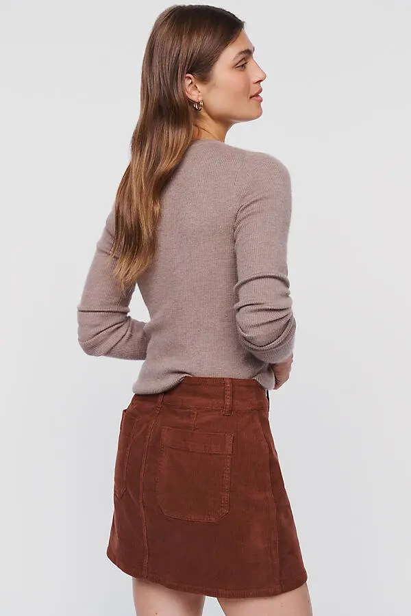 Sanctuary Downtown 100% Cotton Corduroy Mi Skirt